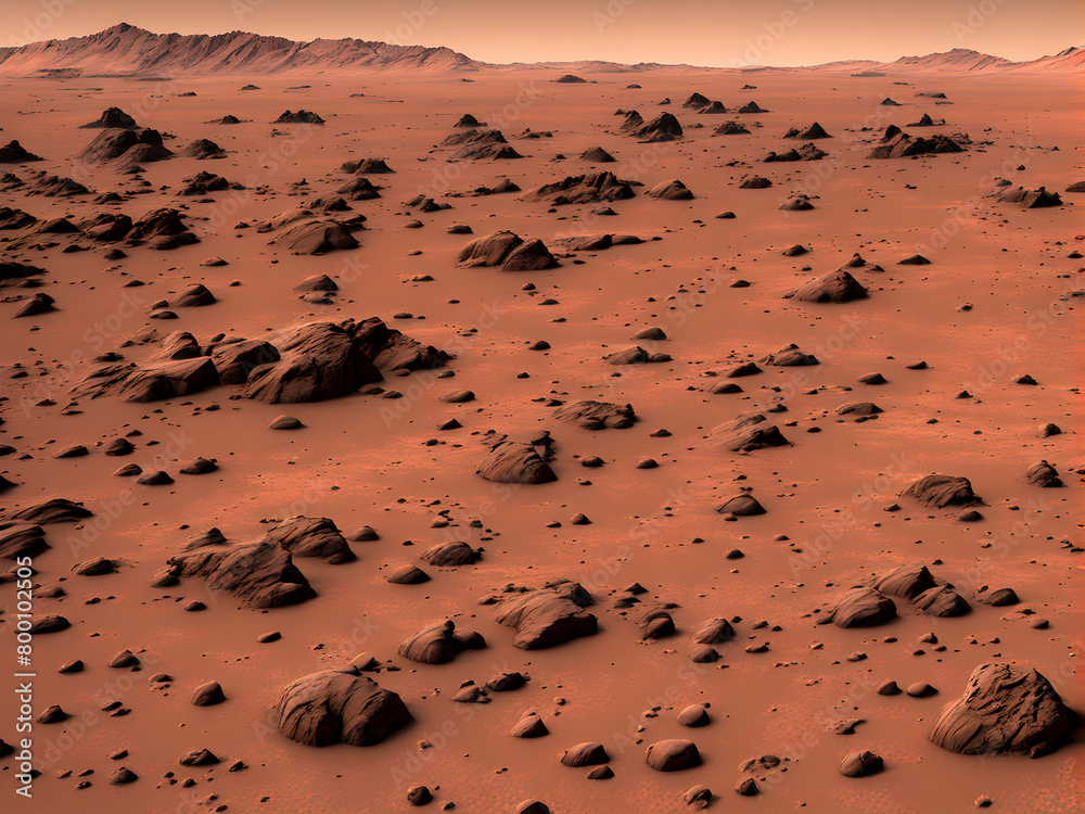 High definition map of the surface of Mars, scenery captured by the ...