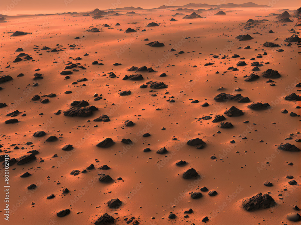 High definition map of the surface of Mars, scenery captured by the ...