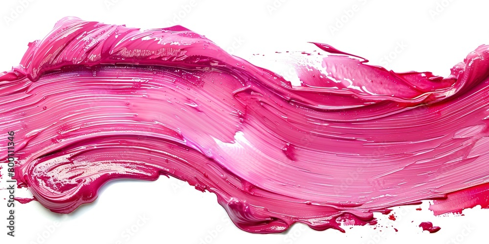 Pink lip gloss texture isolated on white background. Smudged cosmetic ...