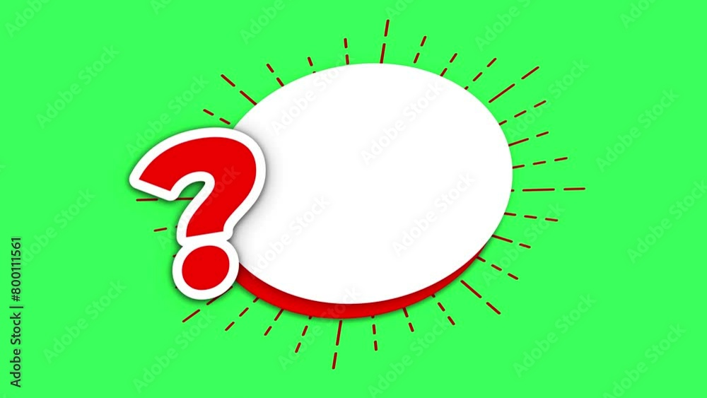 2D animation of textbox appears with a big Question Mark in three ...