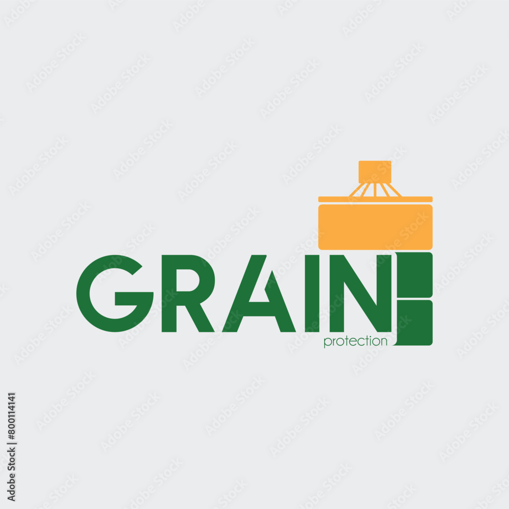 Grain protection silo logo vector design Stock Vector | Adobe Stock