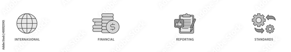 Ifrs icons set collection illustration of global, network, money ...