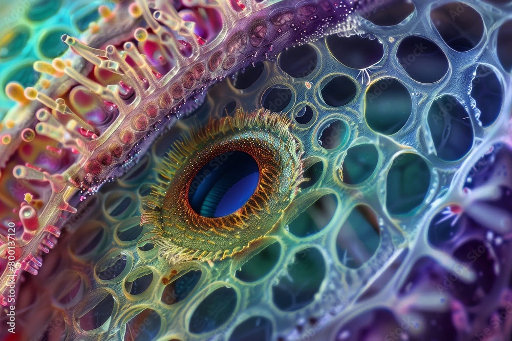 Microscopic cross-section of a fly's eye. Stock Illustration | Adobe Stock