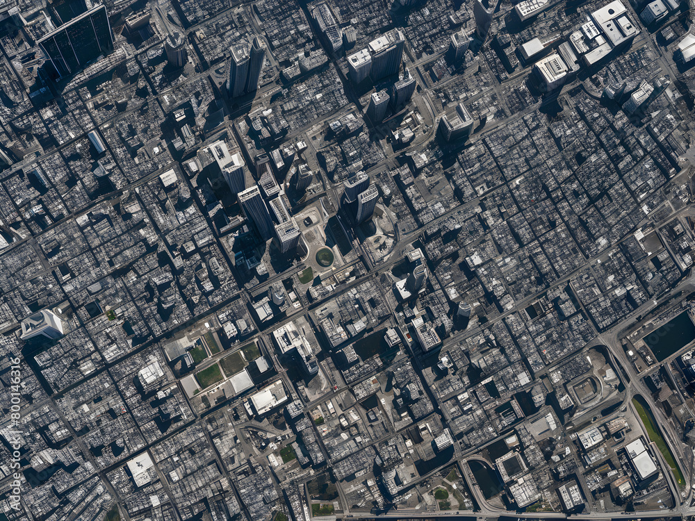 Aerial images of urban skyline, urban scenery, satellite captured ...