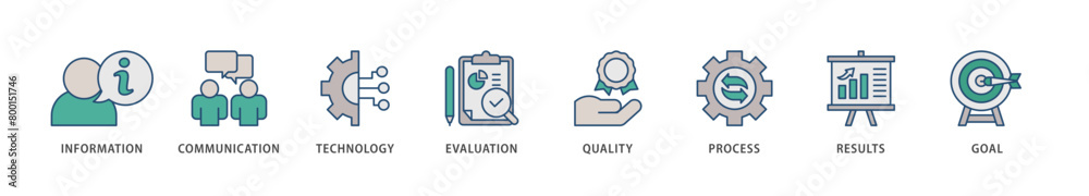 ICT icons set collection illustration of antenna, radio, network ...