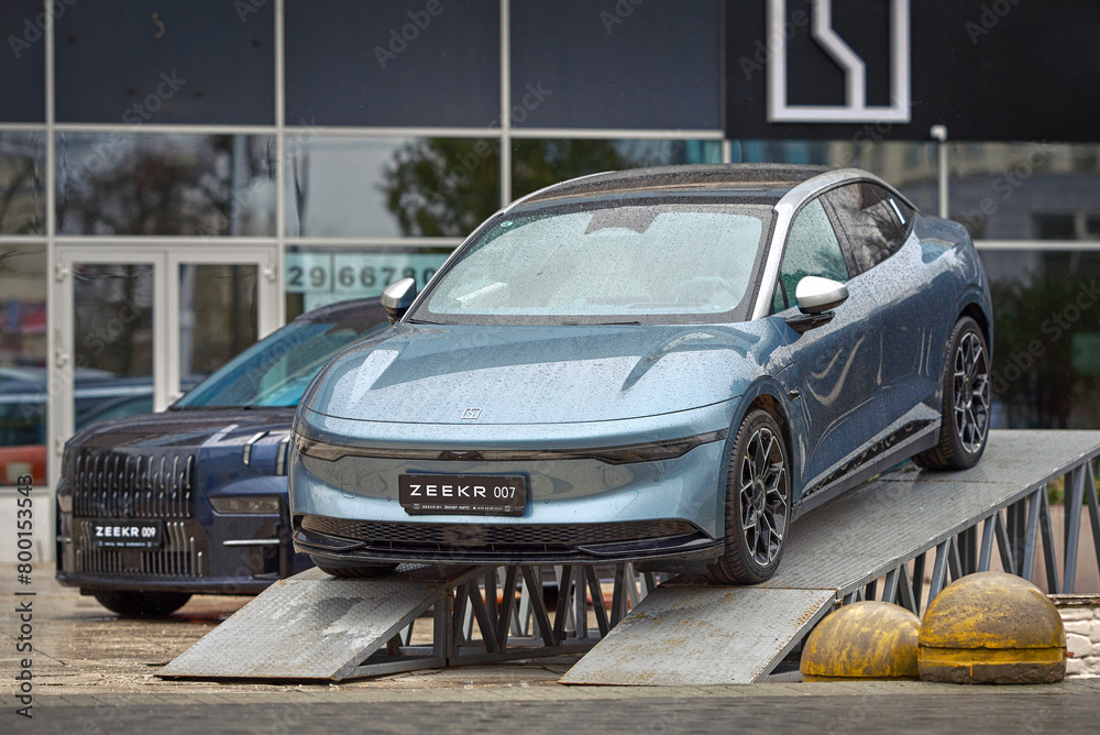 Minsk, Belarus. Apr 3, 2024. Zeekr 007 parked at car display ramp ...