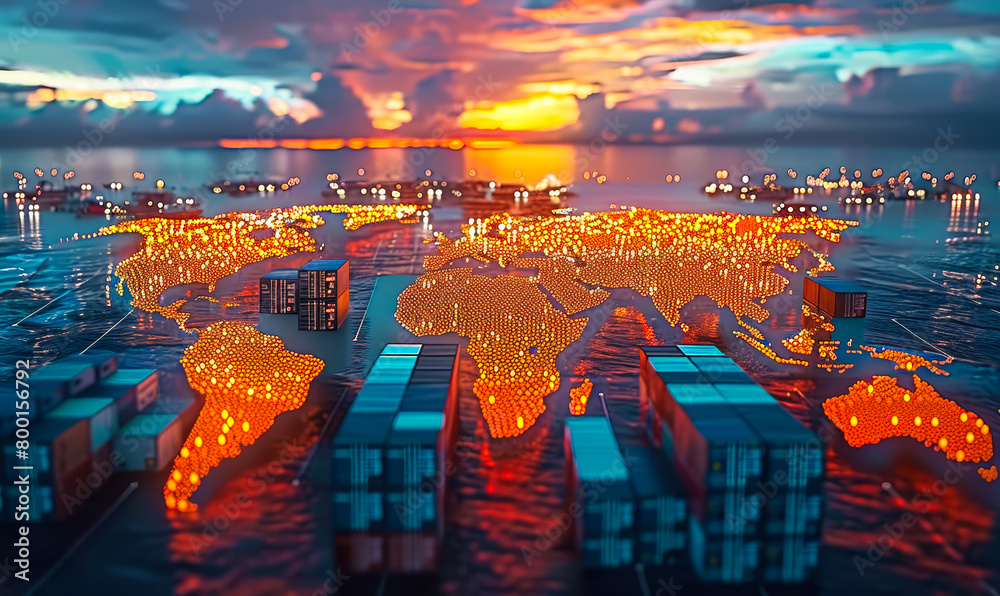 International logistics software dashboard interface - global supply ...