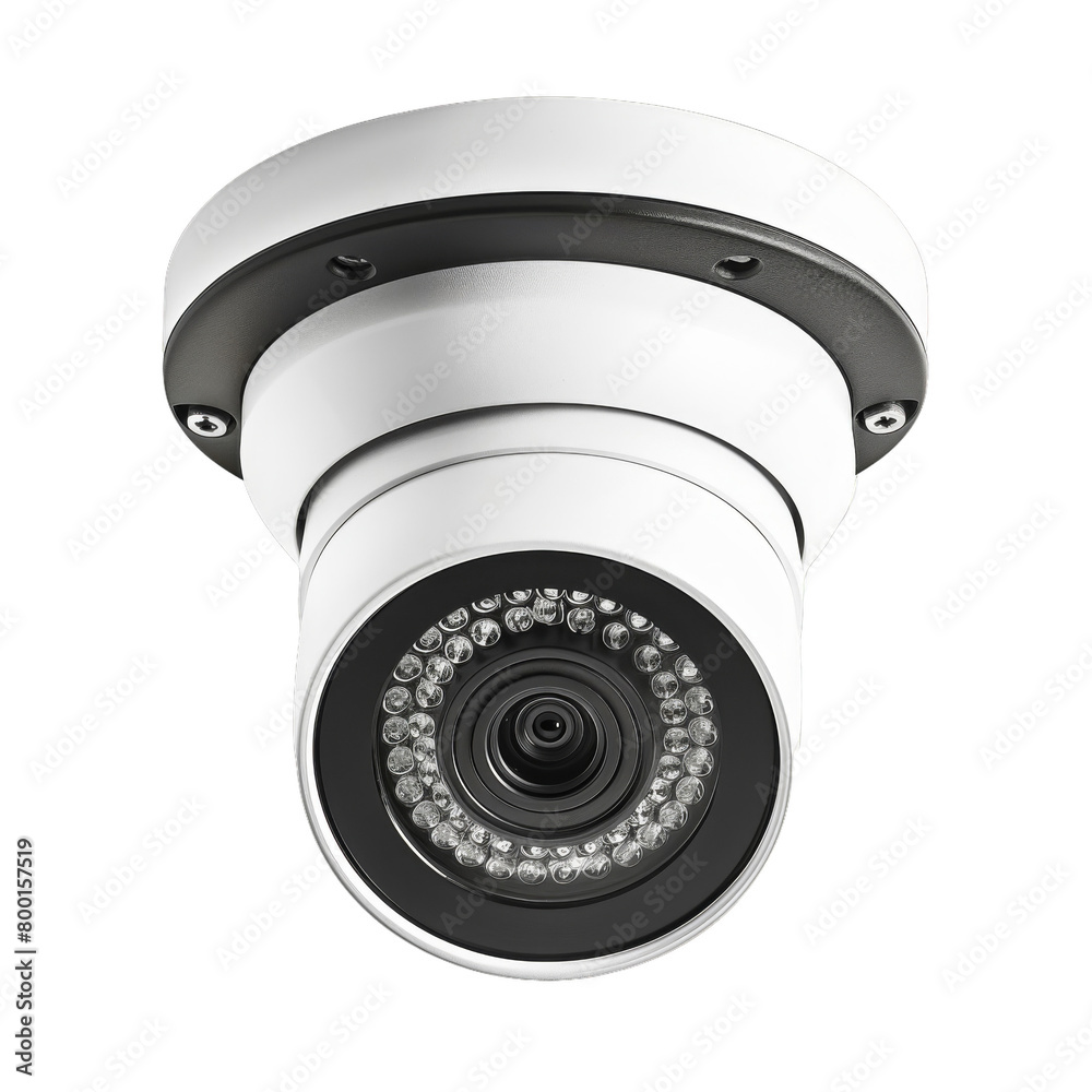 cctv, a white surveillance camera on a transparent background. Digital ...