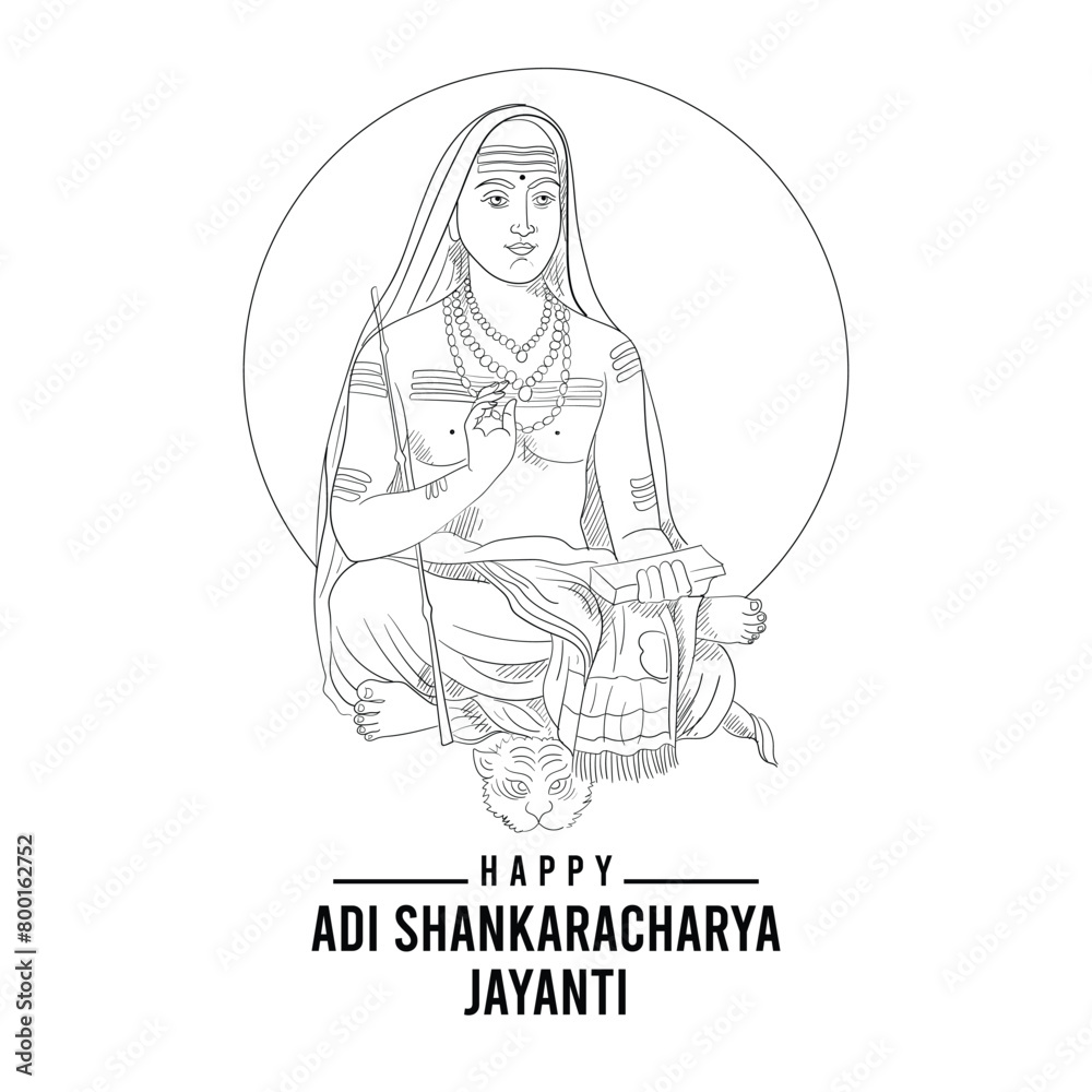 Adi guru shankaracharya jayanti vector illustration. Adi Shankaracharya ...
