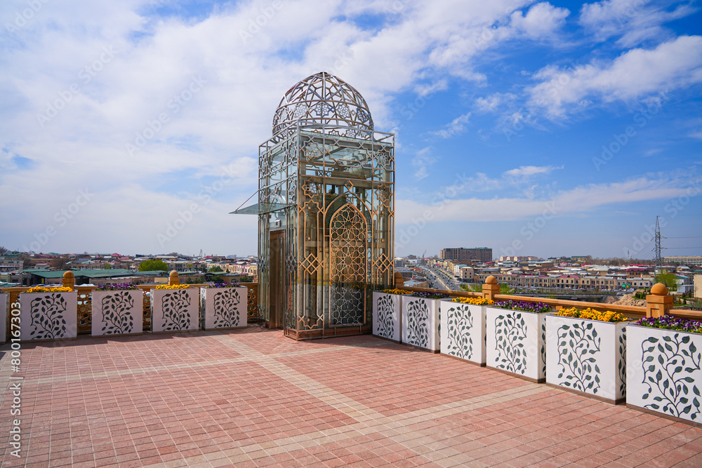 Transparent elevator in the Mausoleum of Islam Karimov in Samarkand ...