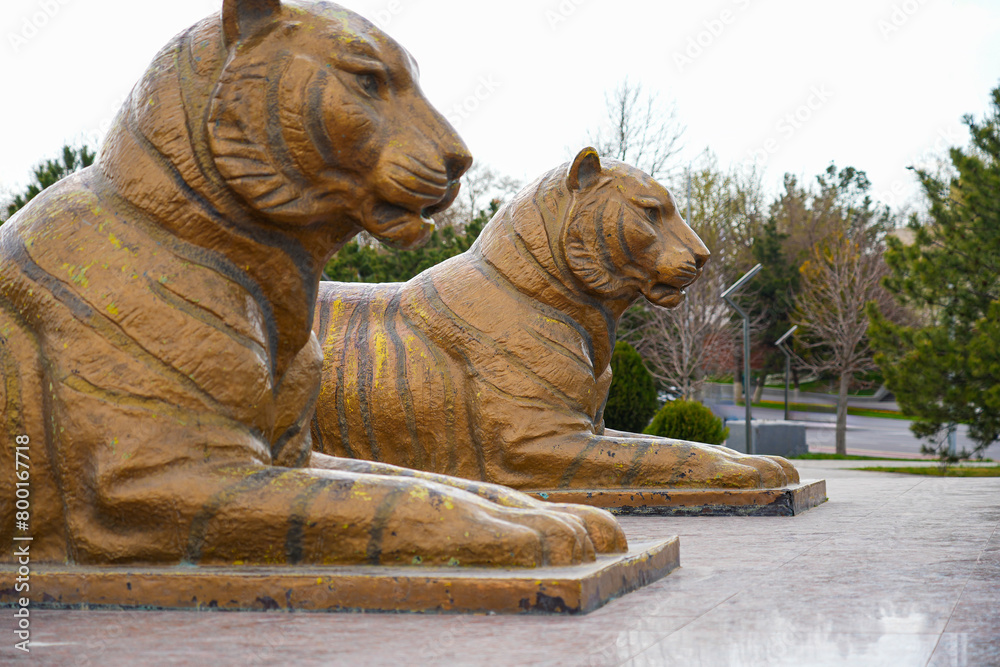 Memorial of the Caspian Tiger in Samarkand (Amir Temur Park ...