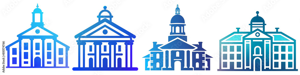 University clipart collection, symbol, logos, icons isolated on ...