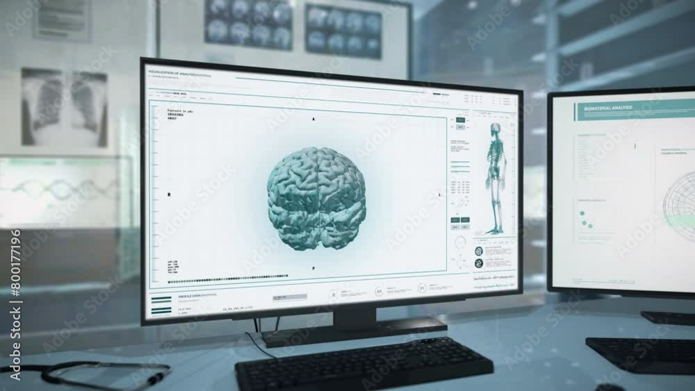 Medical x-ray system is used at the futuristic laboratory. Medical x ...
