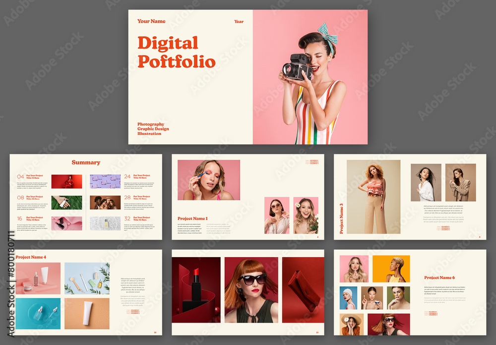 Digital Portfolio Layout Stock Template | Adobe Stock
