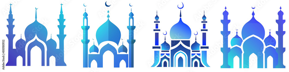Mosque clipart collection, symbol, logos, icons isolated on transparent ...