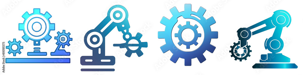 Machinery clipart collection, symbol, logos, icons isolated on ...