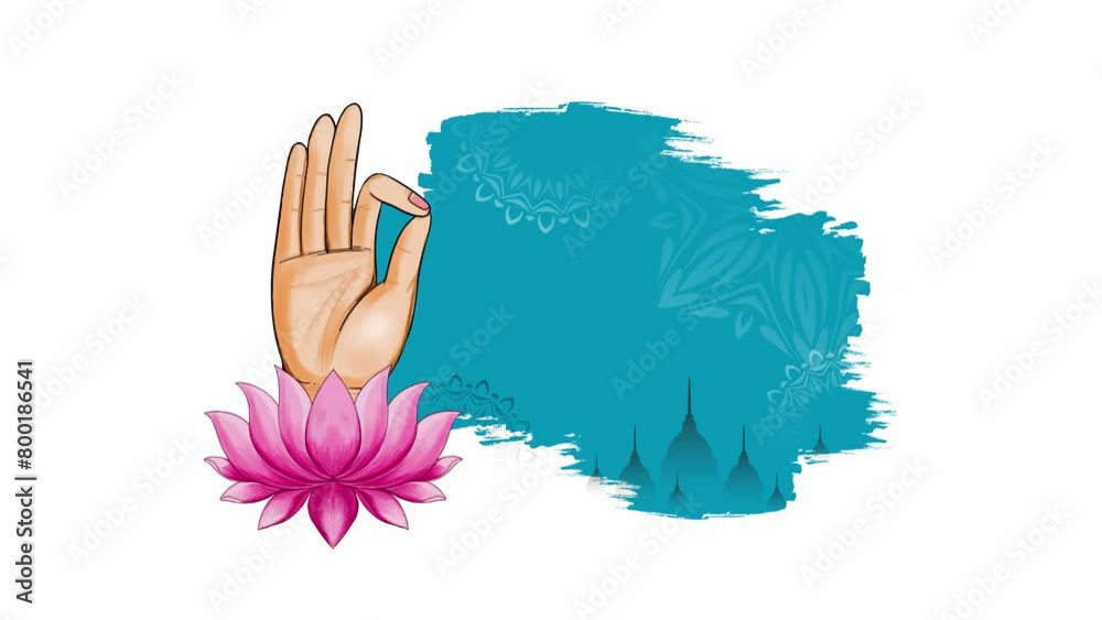 Lotus of Light Animated Vesak Blessings, Vesak Day Animation Stock ...