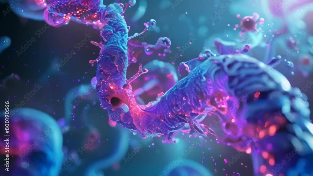 Digital visualization of targeted drug molecules interacting with a ...