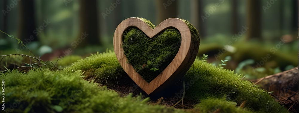: Forest Grave with Wooden Heart - Natural Burial, Funeral Background ...