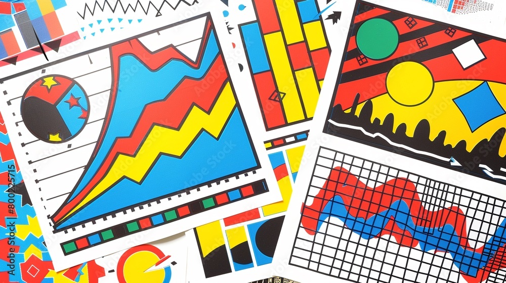 A selection of graphs, showing different types of charts and graphs ...