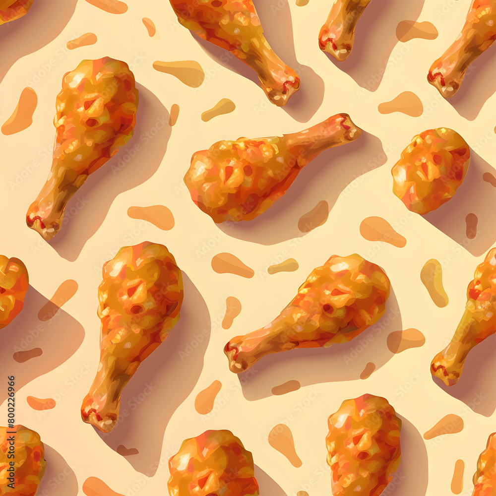 A pattern of chicken wings is shown in a variety of sizes and ...