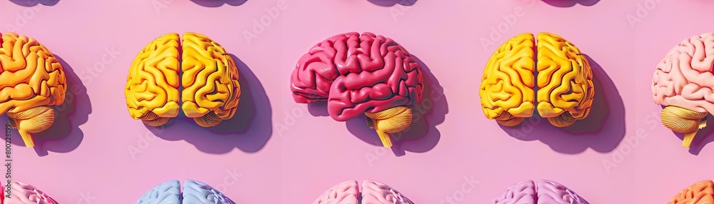 Brain scan image with different colors representing various brain ...