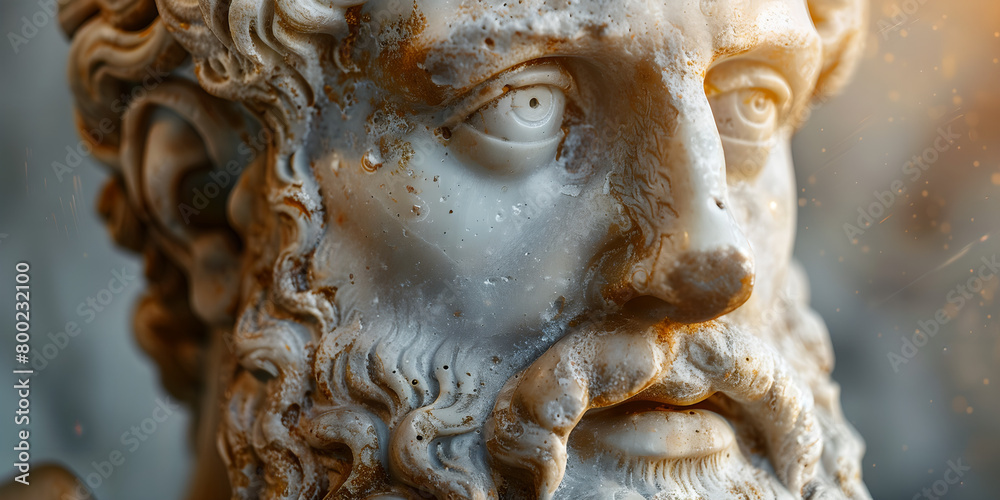 an ancient Greek mythology selfie sculpture male person with beard ...