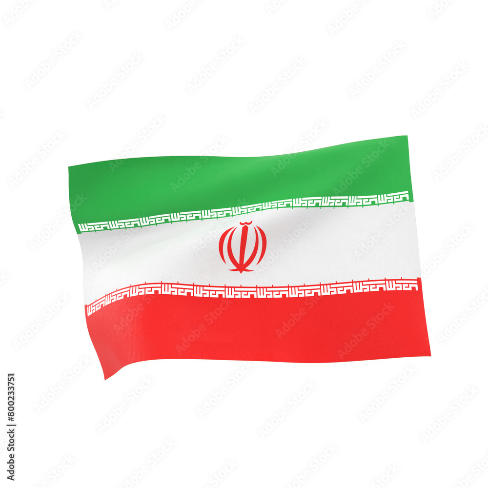 3D realistic Iranian Flag isolated on table flag stand heart to love ...