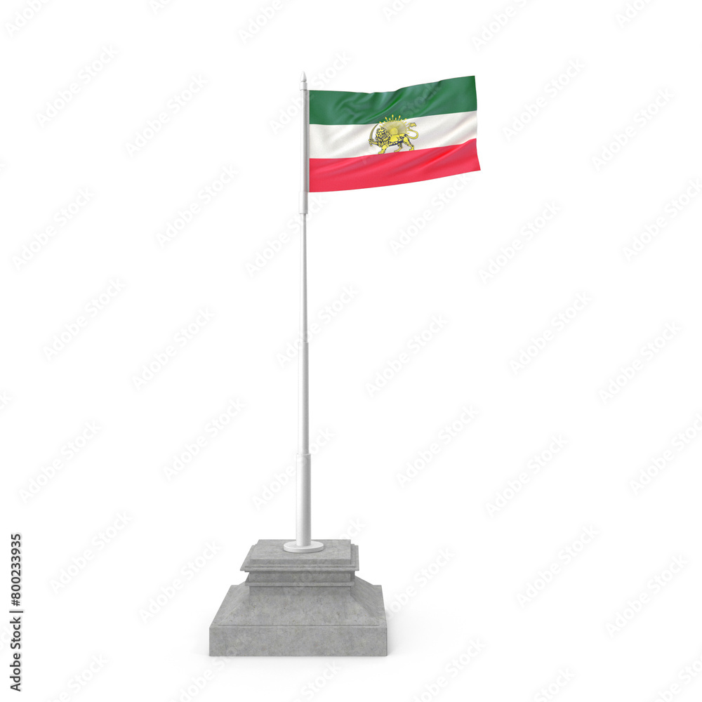 3D realistic Iranian Flag isolated on table flag stand heart to love ...
