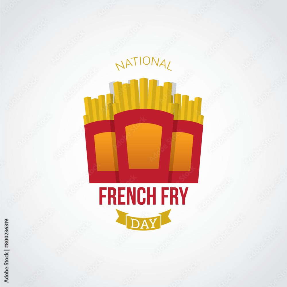 National French fry day vector illustration. National French fry day ...