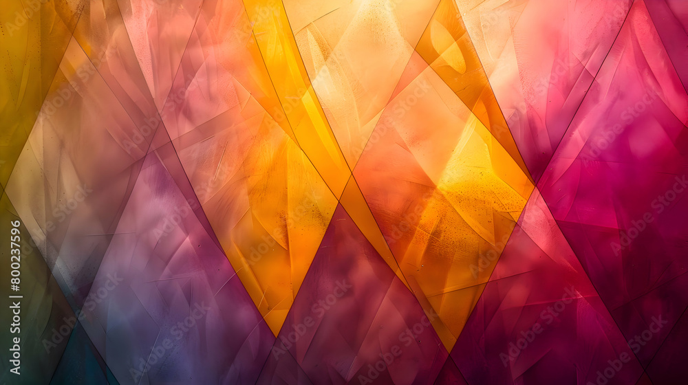 An abstract photograph of overlapping diamond shapes with a gradient ...
