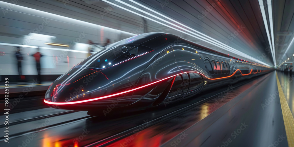 Futuristic high-speed train. Modern engineering and design. Sleek and ...