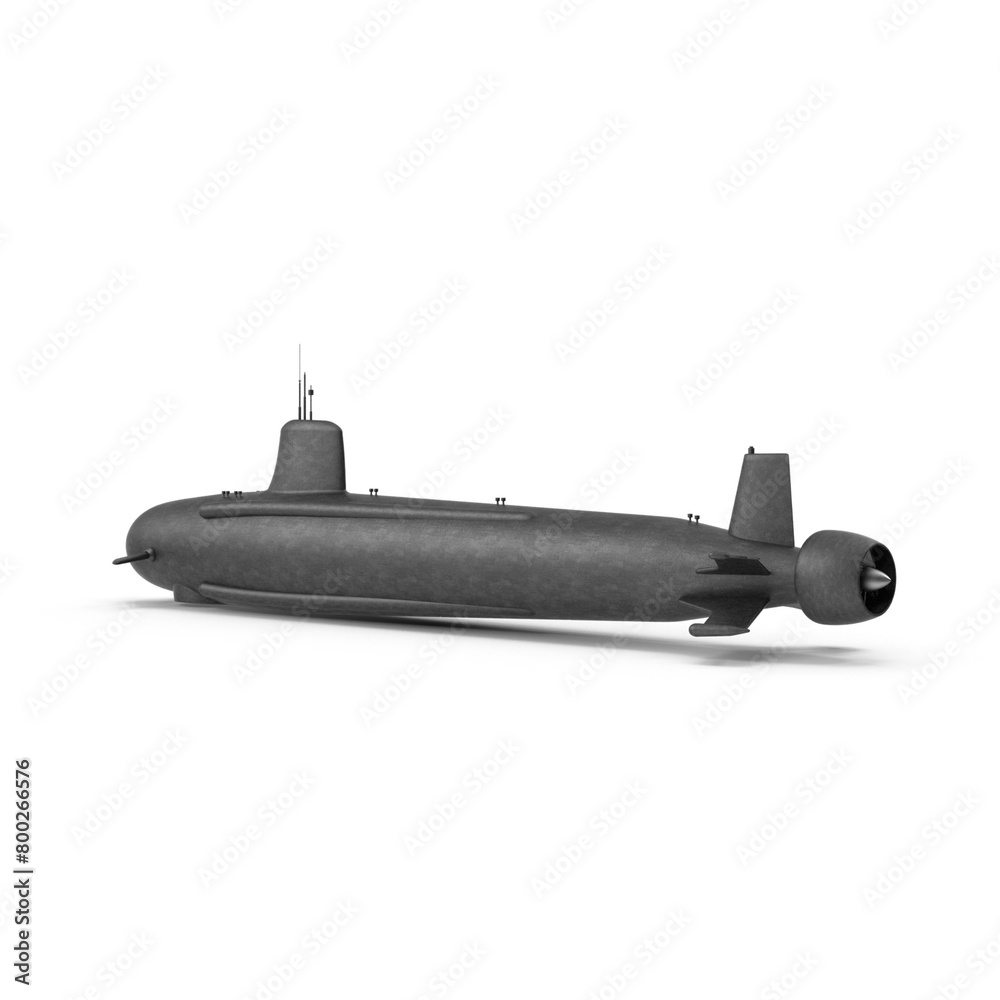 Nuclear submarine in the deep sea, Is moving towards its destination in ...