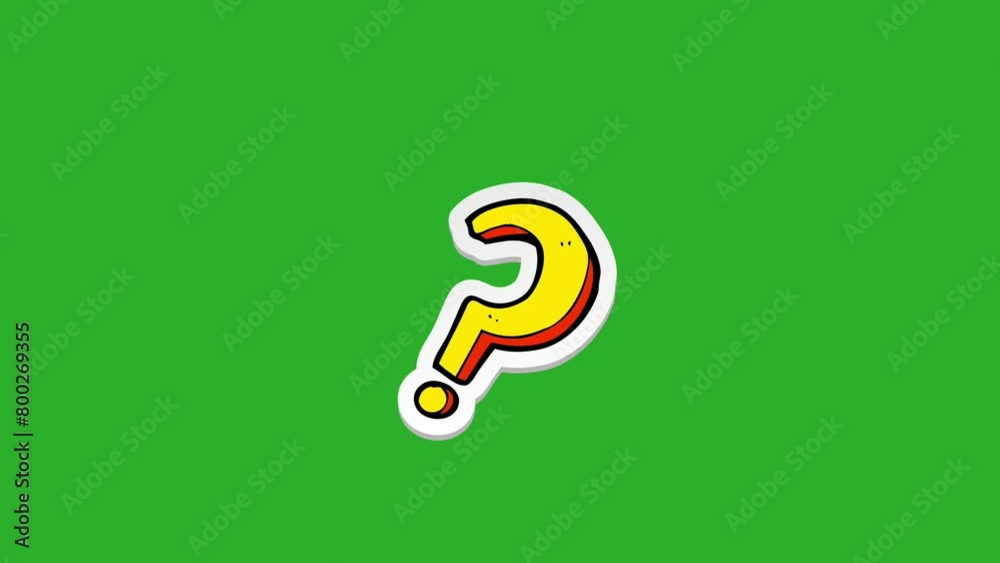Animated symbol of question mark on greenscreen. Vector illustration ...