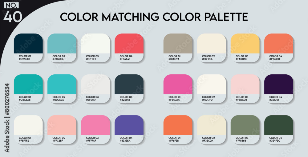 Vetor do Stock: Color matching color palette - 40, Fashion Trend Color ...