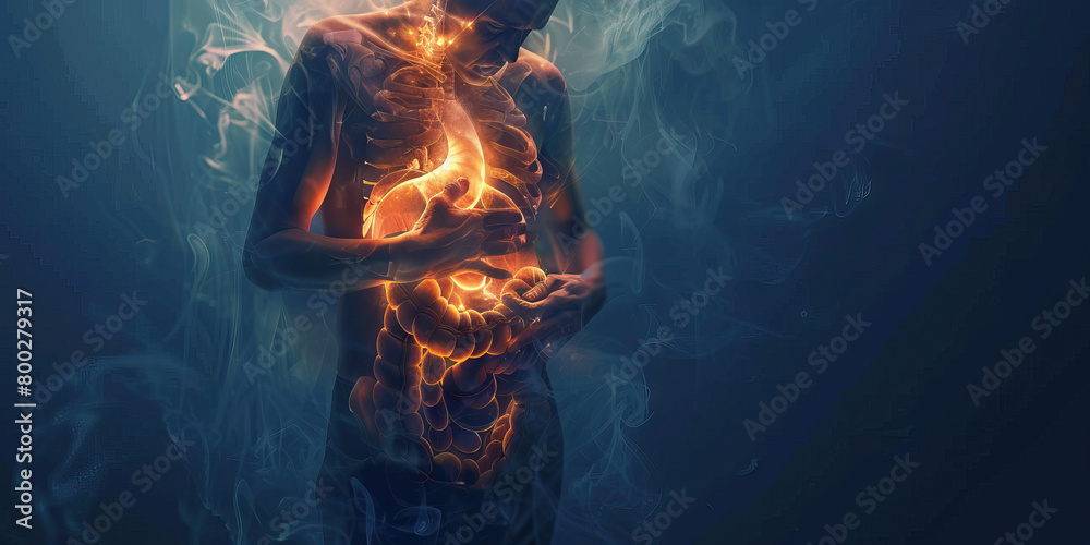 Gastric Ulcer: The Abdominal Pain and Indigestion - Visualize a person ...