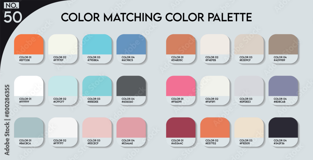Color matching color palette - 50, Fashion Trend Color guide palette ...