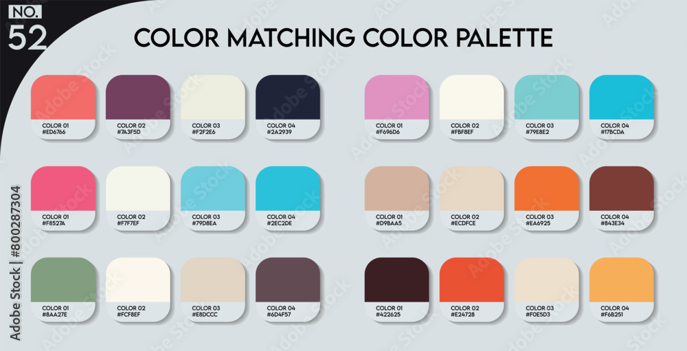 Color matching color palette - 52, Fashion Trend Color guide palette ...