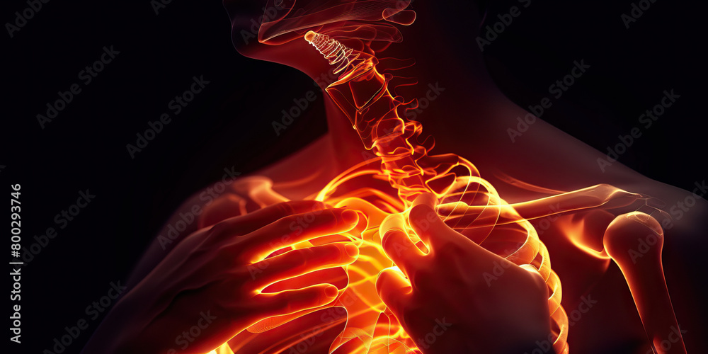 Stockillustratie Sternal Fracture: The Chest Pain and Difficulty ...