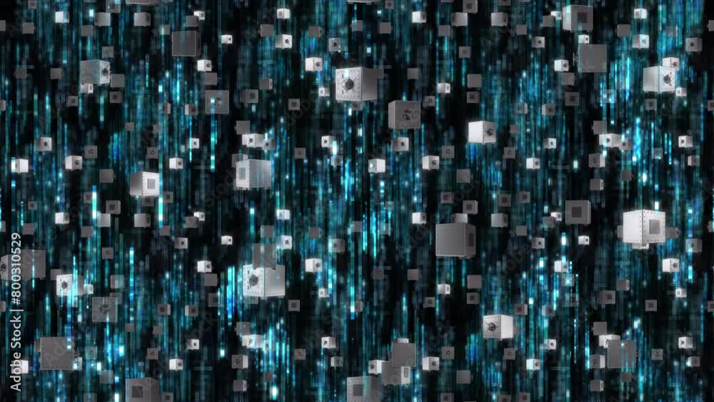 Safety cyber security finance background loop tile rising.This 3d ...