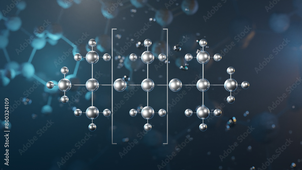 polydimethylsiloxane molecular structure, 3d model molecule, silicone ...