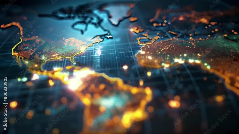 Closeup of a map with highlighted areas representing regions where ...