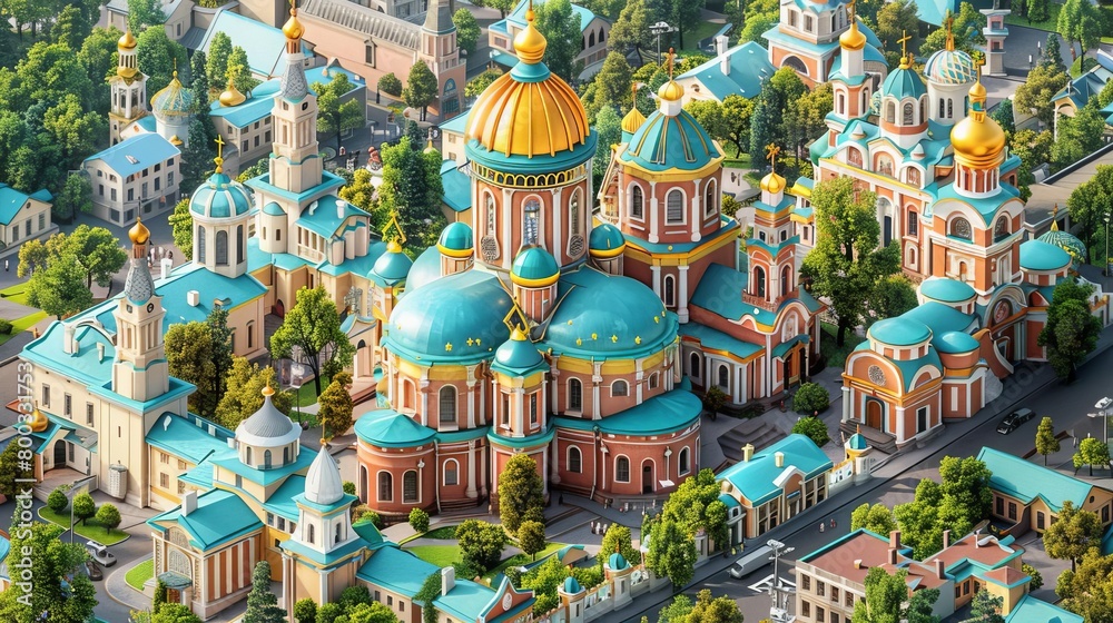 An establishing shot of a fictional city inspired by the architecture ...