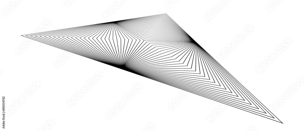 Perspective view to geometric triangle shape with lines as modern ...