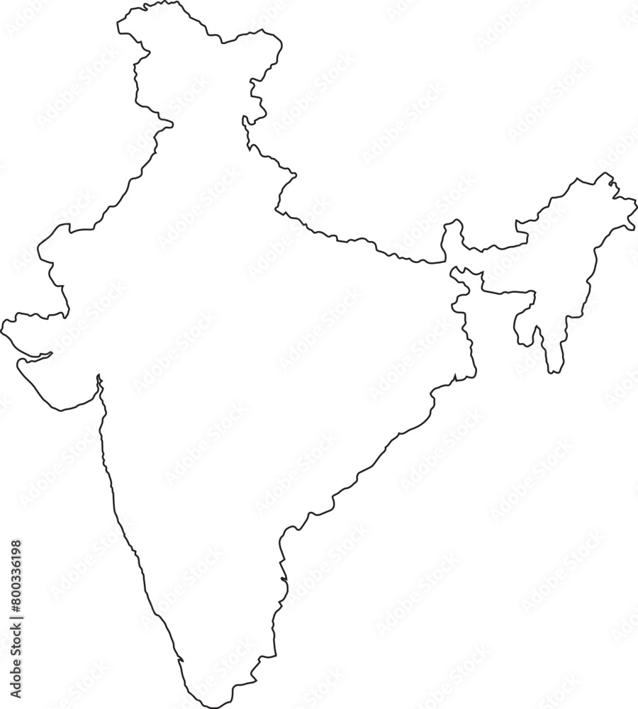 Transparent outline map of India Stock Vector | Adobe Stock