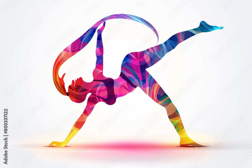 Yoga fitness practise with physical postures exercise for wellness ...