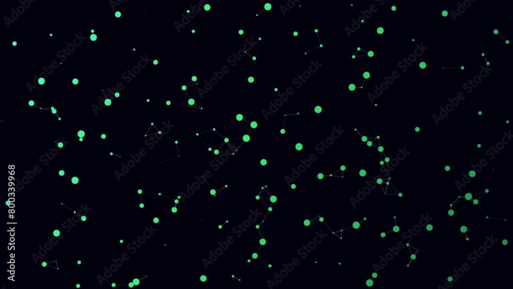 Dynamic Molecular Connections Floating Particle Network Animation With Abstract Visualization