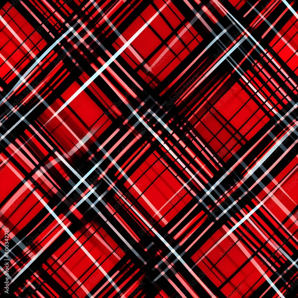 Tartan Firebrick Red plaid. Futuristic Scottish pattern in black and ...