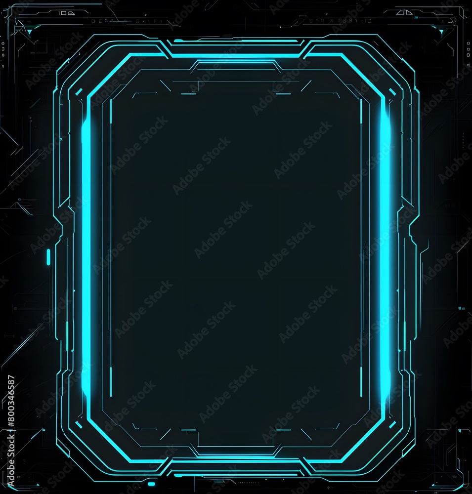 blank frame for an overlay in the style of a sci-fi game UI, with ...