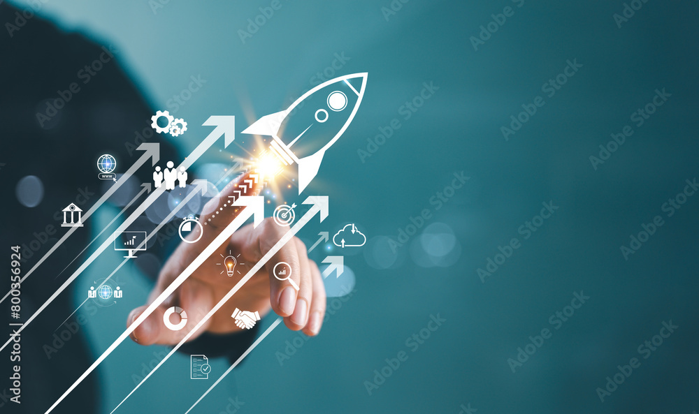 Increase strategy busines plan trend concept. Achieve growth goal sale ...